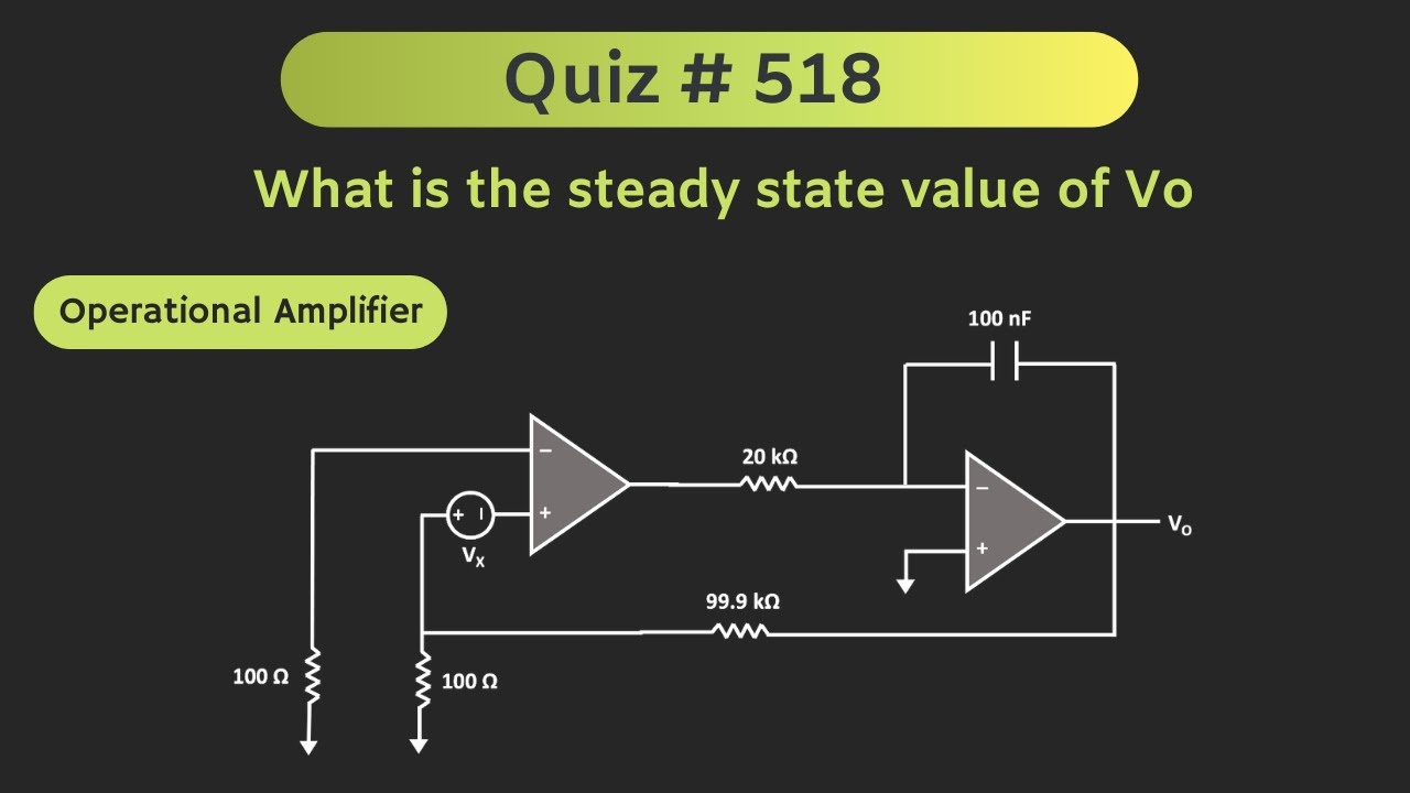 Operational Amplifier Solved Problem (Analog Electronics) | Quiz # 518