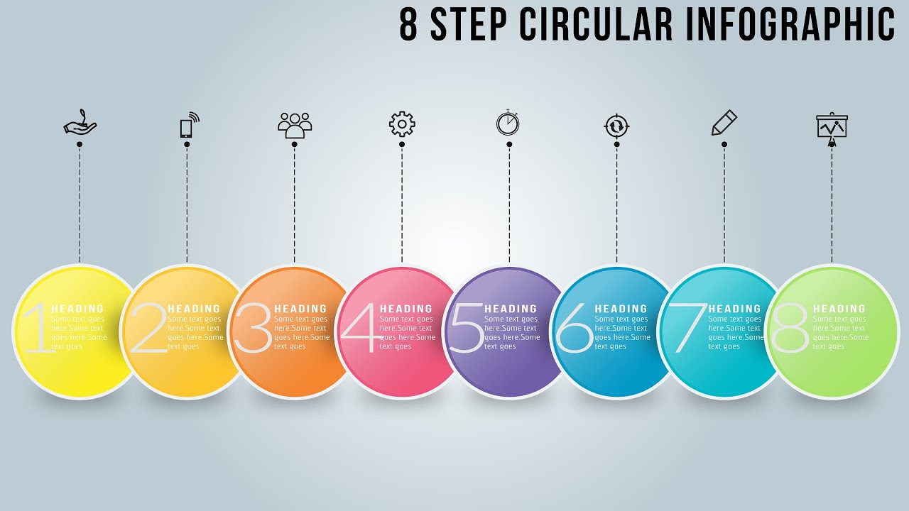 1.Adobe Illustrator Tutorial -  8 Step Circular Infographic Design