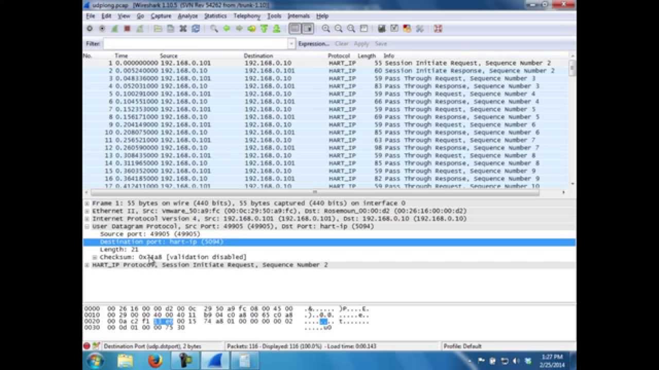 Total Seminars Network+ TotalSims -- Examining a UDP Packet with Wireshark