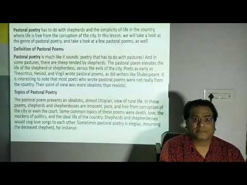 Live Class Lecture on Pastoral Poetry Dr. Mukesh Pareek 14 NET, 3 JRF, 2 M. Phil