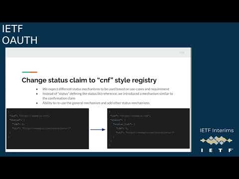 IETF interim: Web Authorization Protocol (OAUTH) 2024-06-11 16:00