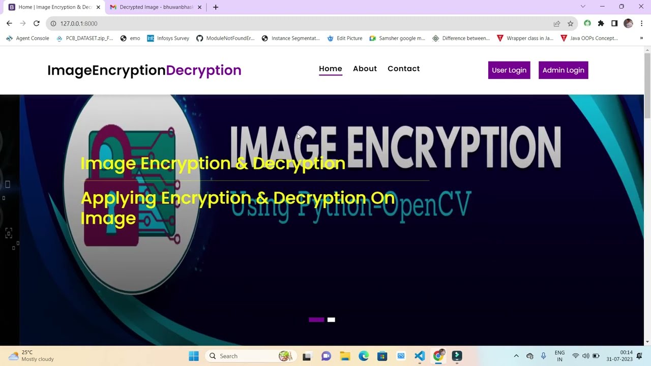 Image Encryption & Decryption Project using Python Django Project