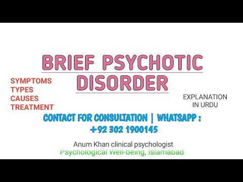 Brief Psychotic Disorder in urdu | Psychological Disorder