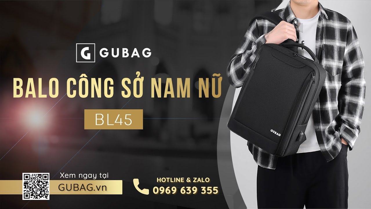 Balo Laptop thời trang nam GUBAG GB-BL45 Màu đen