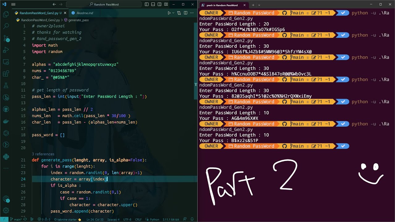 ASMR Programming - Password Generator ( Advance ) Using Python - No Talking (#part2)