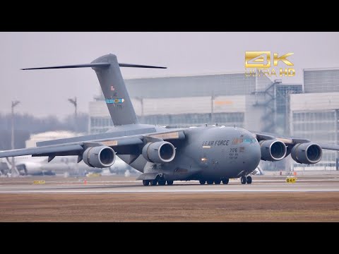Boeing C-17 Globemaster III USAF 07-7176 arrival at Munich Airport #SIKO25 #msc2025 EDDM