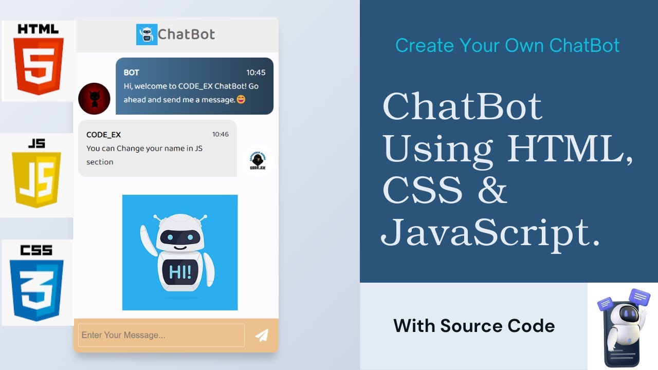 How To Create A Working ChatBot in HTML CSS and JavaScript | With Source Code