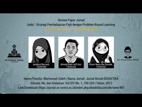 REVIEW JURNAL~ Strategi Pembelajaran Fiqh dengan Problem Based Learning ~ Kls A3 Kel 11