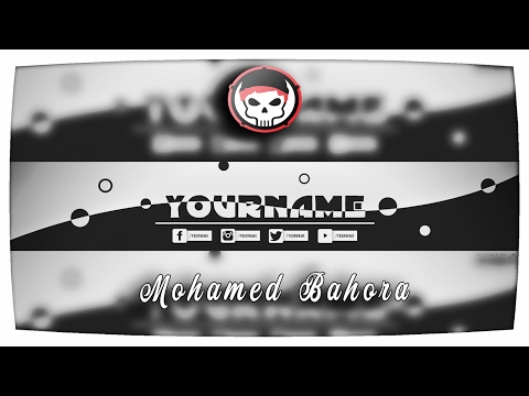Free Black and White Youtube Banner Free PSD File