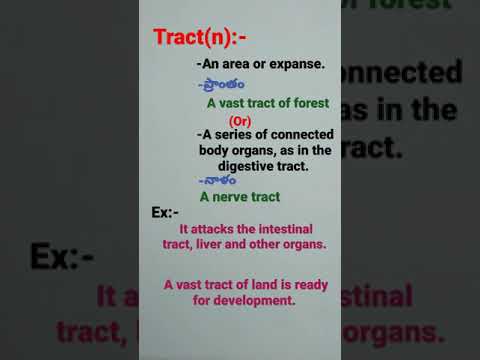 Tract(n)||Everyday vocabulary||word of the day is"tract".