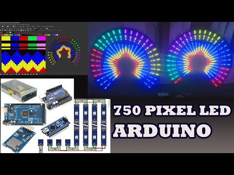 750 PIXEL led Programming Arduino | The ULTIMATE Pixel LED matrix studio project | budurasmala.