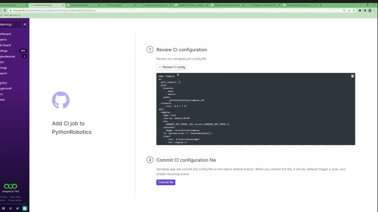 Scanning code with Semgrep using GitHub Actions