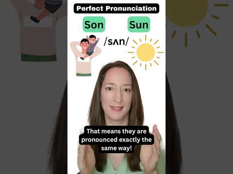 SON and SUN pronunciation [homophones] 👩‍👦☀️#shorts