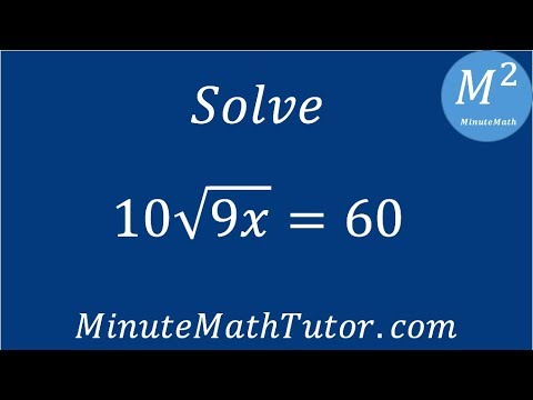 Solve 10sqrt(9x)=60