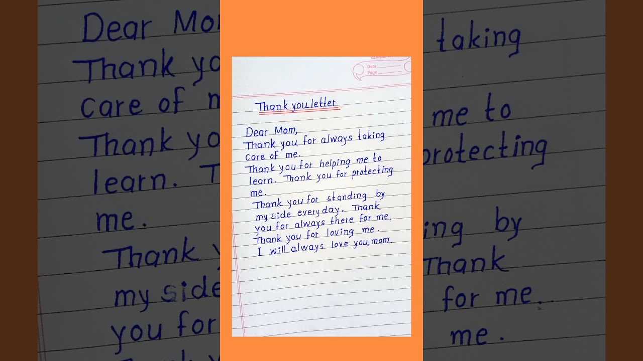 Thank you ❤Letter🙏 to Mom.