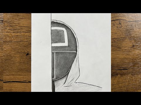 Easy squid game drawing | How to draw squid game guard step-by-step