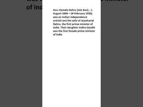 Who is Kamala Nehru?