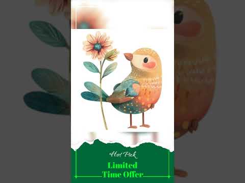 Cute Colorful Bird Holding a Flower Clipart Bundle (Set of 19) - Instant Download Sublimation Des...
