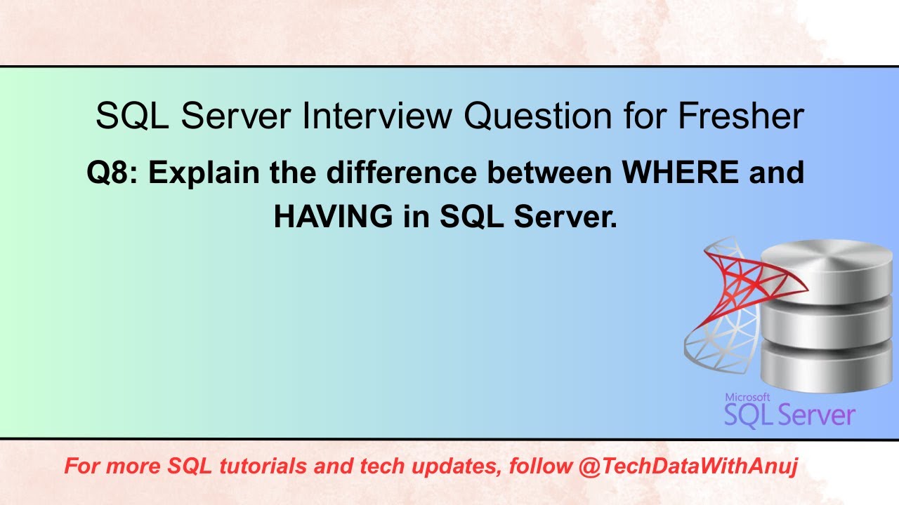 Difference Between WHERE and HAVING in SQL | SQL Clauses Explained with Real-Time Examples