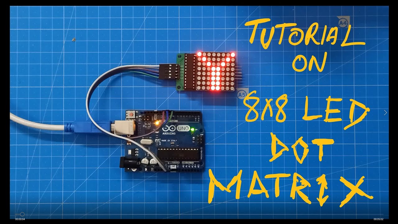 8X8 LED DOT MATRIX MODULE TUTORIAL USING ARDUINO UNO BOARD