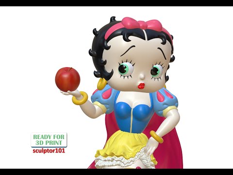 🌨️ Betty Boop as Snow White - fan art printable model・ 3D File for ・Cults
