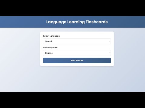 Language Learning Flashcards App
