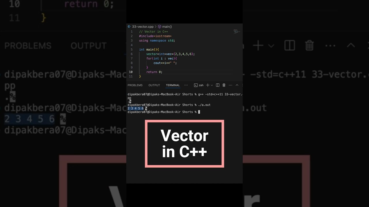 Vectors in C++ | Quick Guide for Beginners #coding #programming