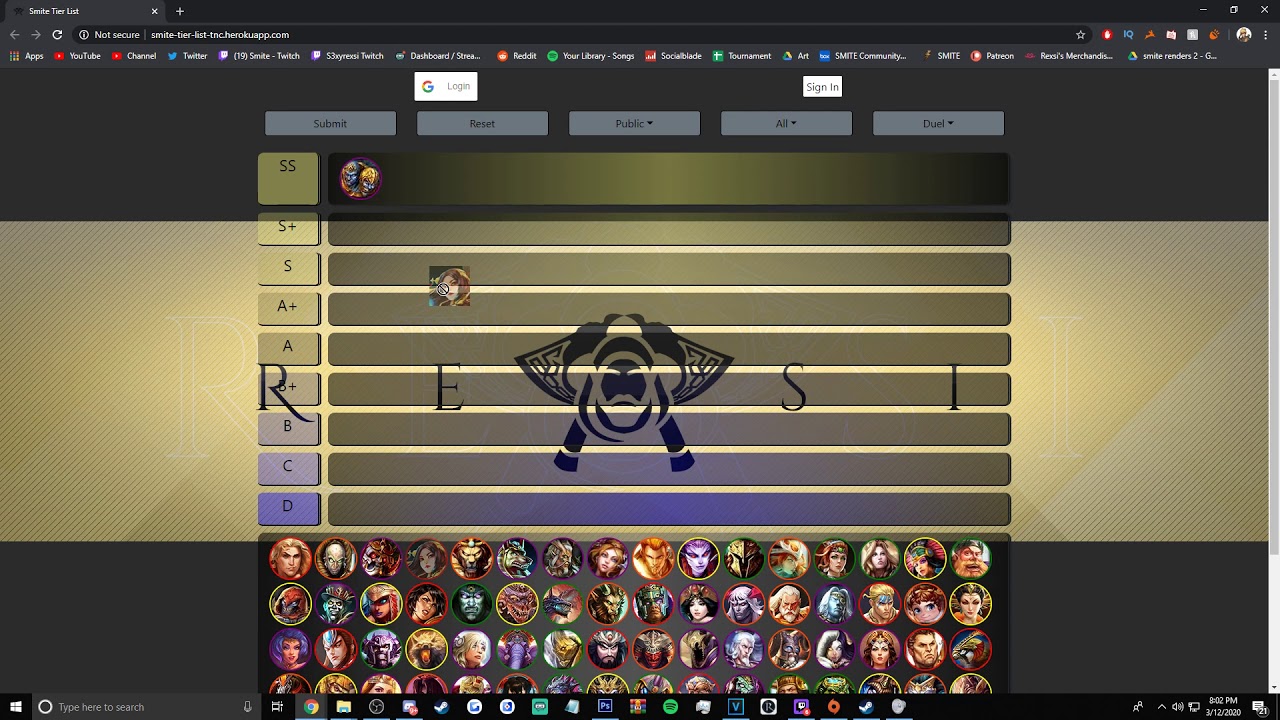 MY NEW COMMUNITY TIERLIST SITE HAS OFFICIALLY BEEN RELEASED! - SMITE Tierlist