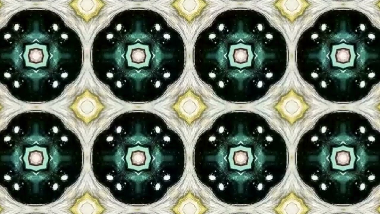 Relaxing Turquoise Floral Pattern Motion for TV | Soft Gold Calming Ambient Background