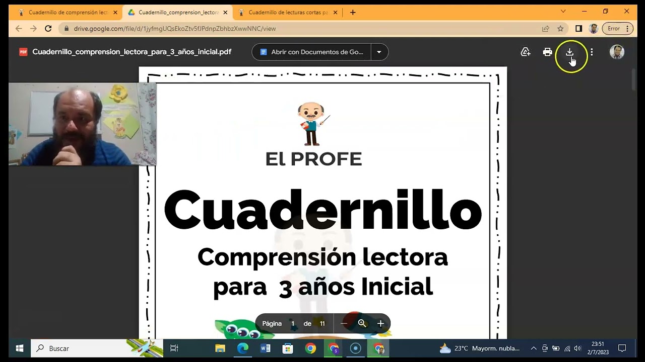 Cuadernillos para fomentar la comprensión lectora en parvularia y primer grado