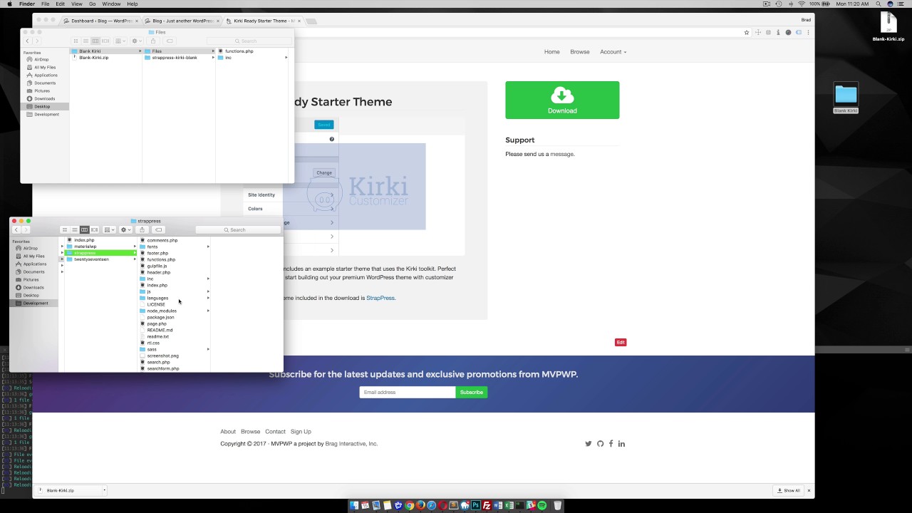 Setting up Kirki in the WordPress starter theme StrapPress