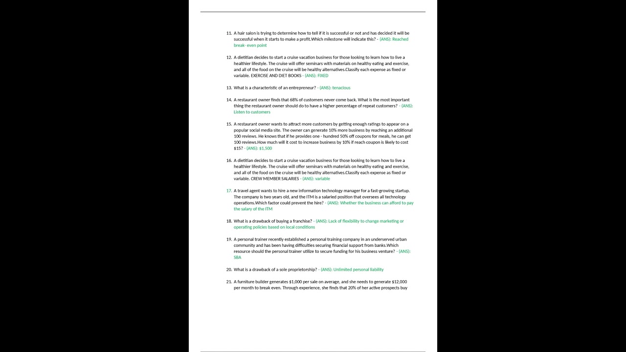 micro enterprise ii pre test answered latest spring 2022/23 pdf