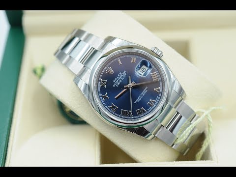 EWC Review of The Rolex Datejust 116200 with striking blue Roma dial 2018 Unworn!