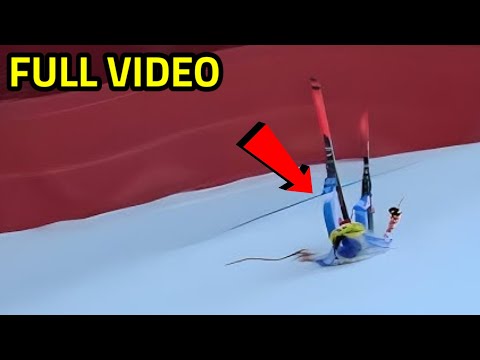French skier Cyprien Sarrazin crashes in downhill training in Bormio | Cyprien Sarrazin crash video