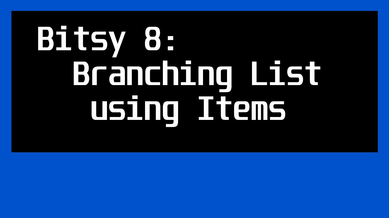 Bitsy 8: Interactions: Branching List using Items