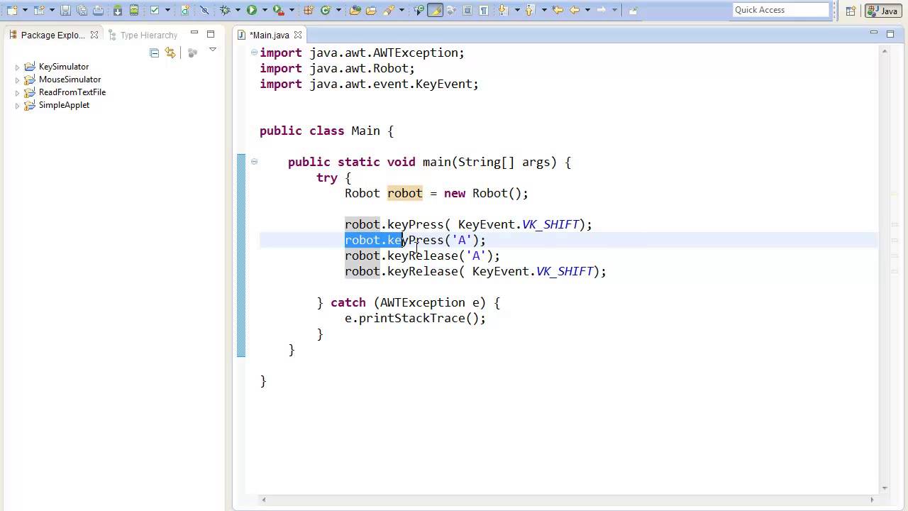 Simulate Keyboard Input - Java Quick Tip