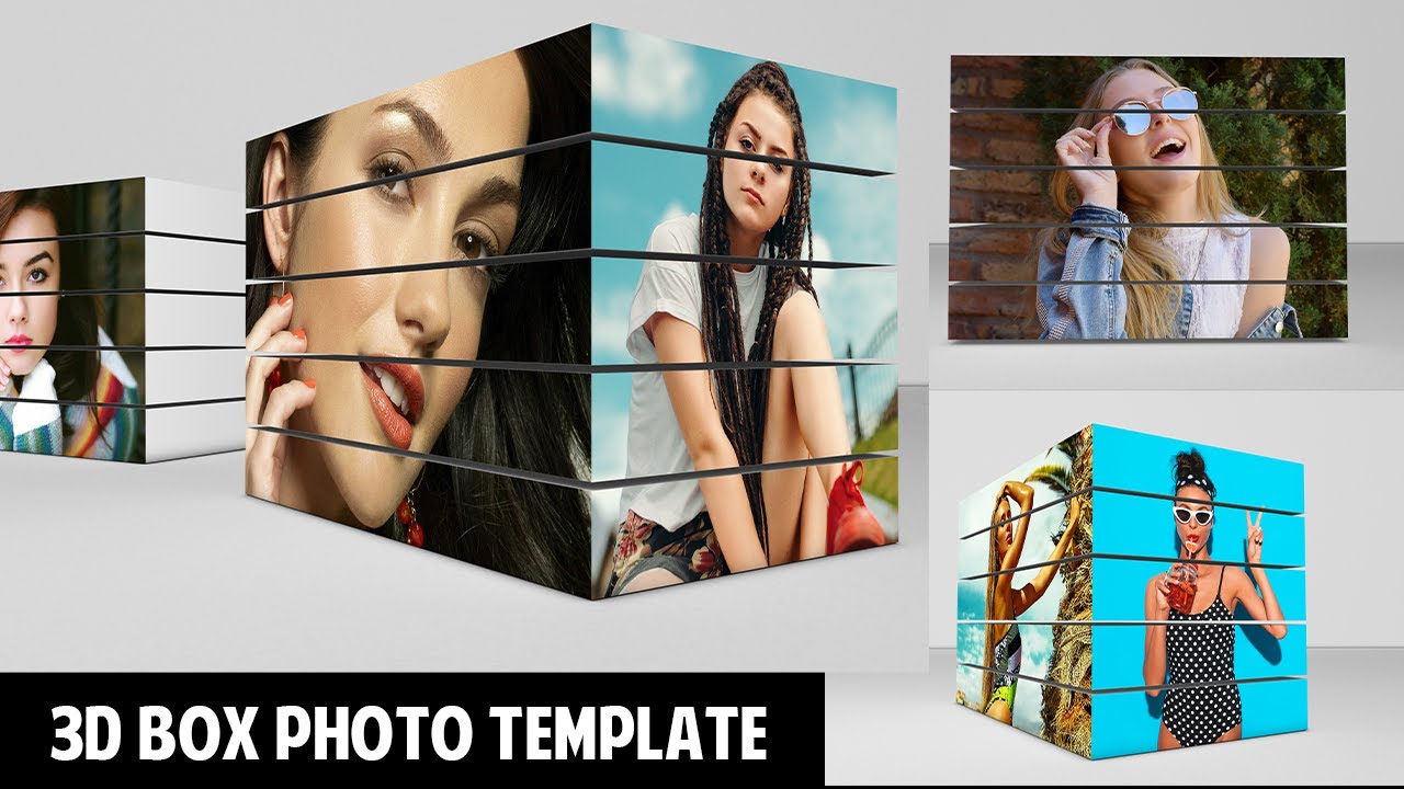 3D Box Photo Photoshop  In PSD Files |English| |Photoshop Tutorial|