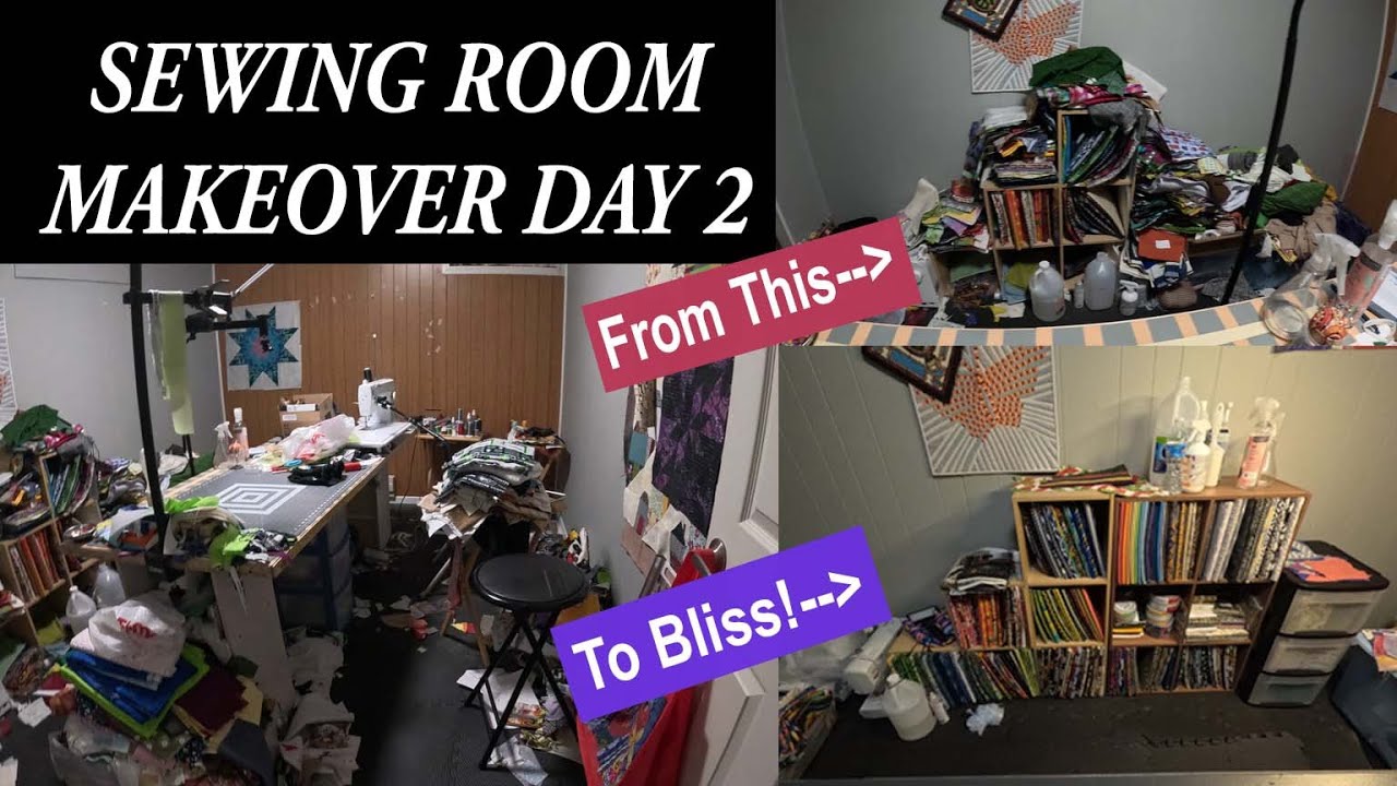 From Frightful to Delightful! More Fabric Organizing in the Massive Sewing Room Makeover - Part 2