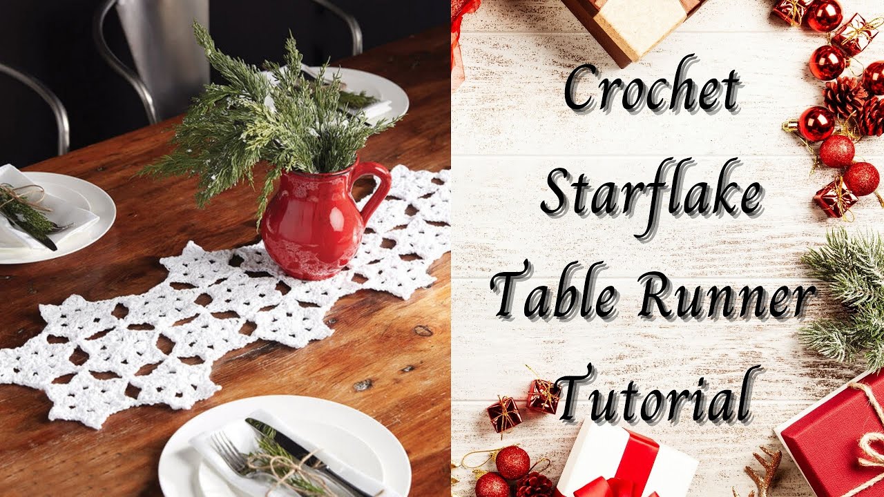 Easy Crochet Starflake Table Runner