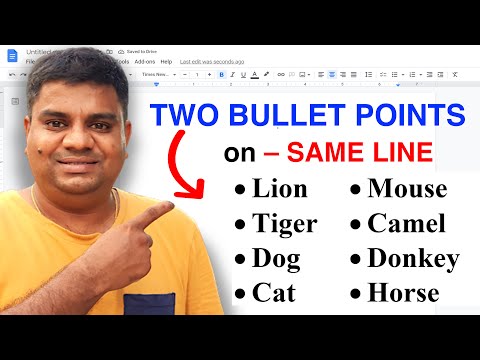 How to put Two Bullet Points on the Same Line - Google Docs