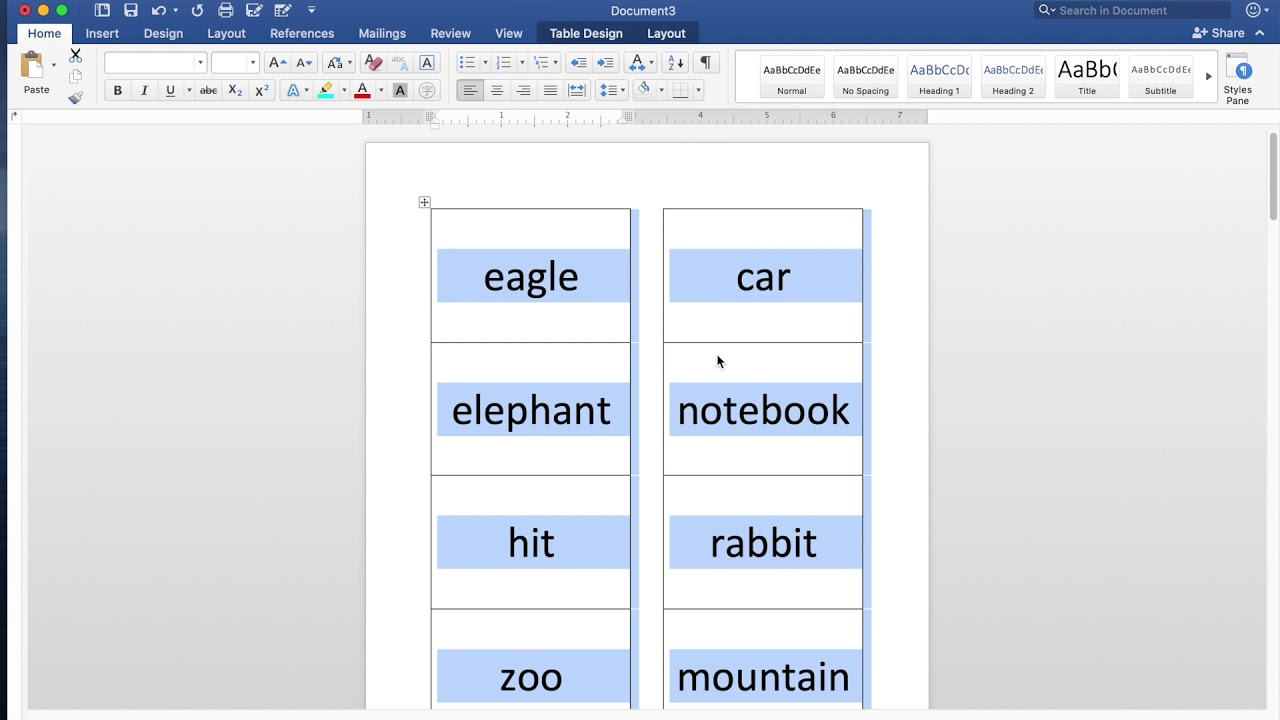 How to make flashcards using Word. Simple and Efficient.