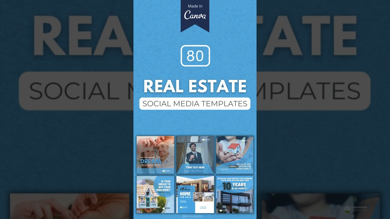 🏡 CLOSE Deals FASTER! 80 Real Estate Canva Templates to CRUSH Your Social Media!