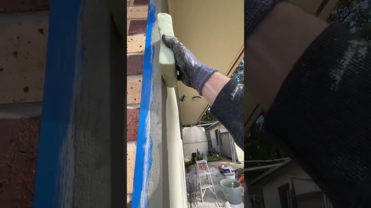 Acrylic render #plastering #pov #work