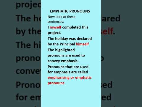 Emphatic or Emphasising Pronouns #shorts#shortsfeed#typesofpronouns #emphaticpronoun