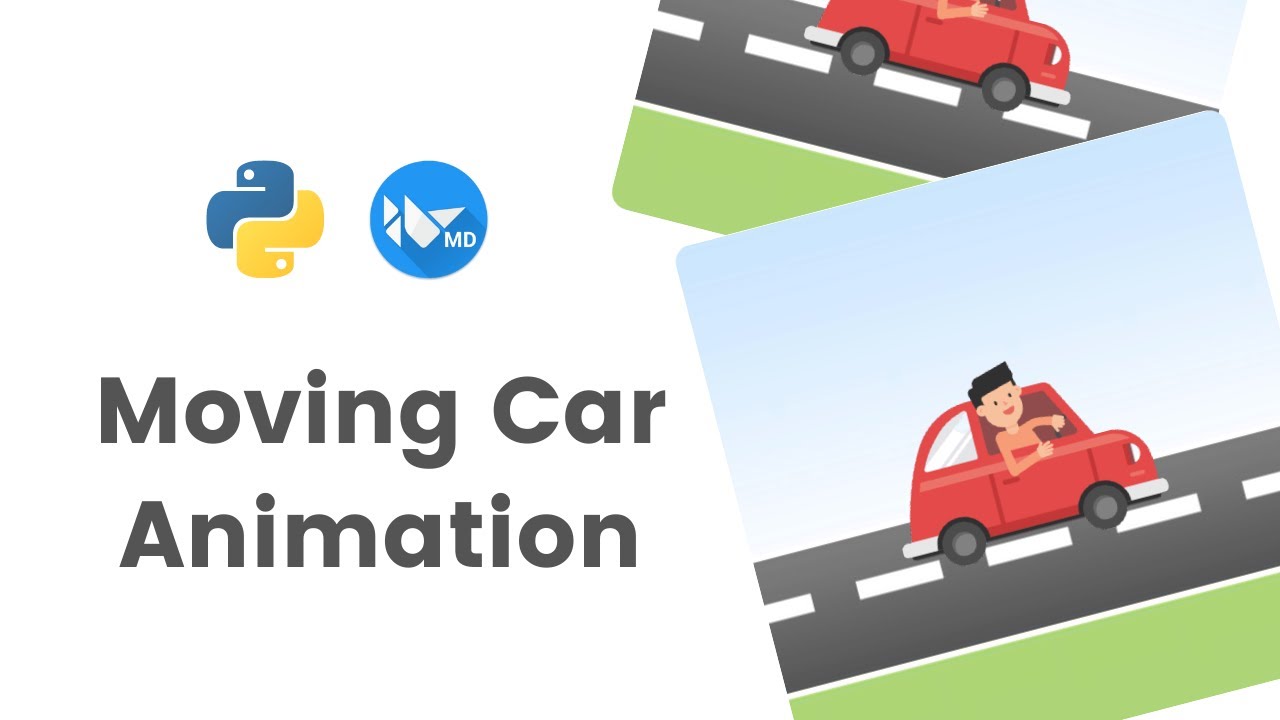 How To Create Moving Car Animation Effect Using KivyMD And Python | Moving Car Animation