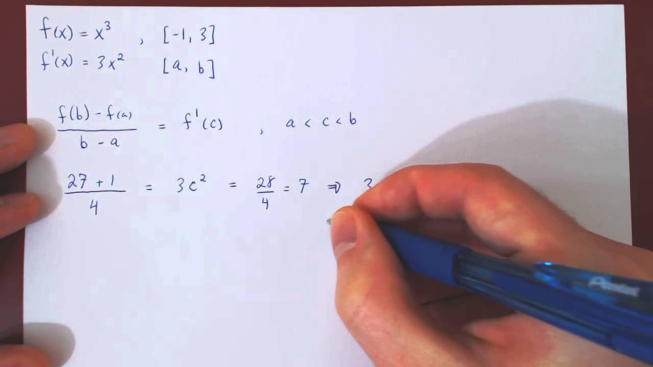 The Mean Value Theorem - Example 1