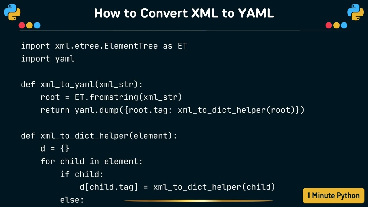 How to Convert XML to YAML