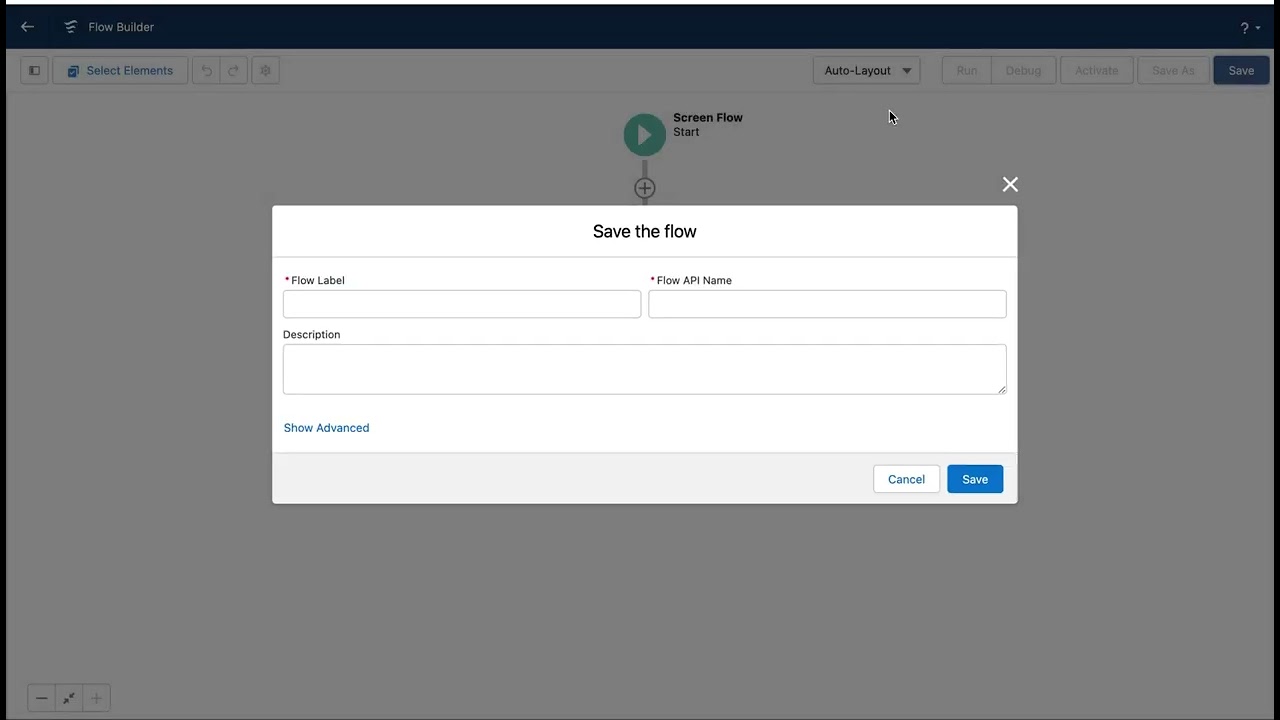 Create the Flow and Add a Screen