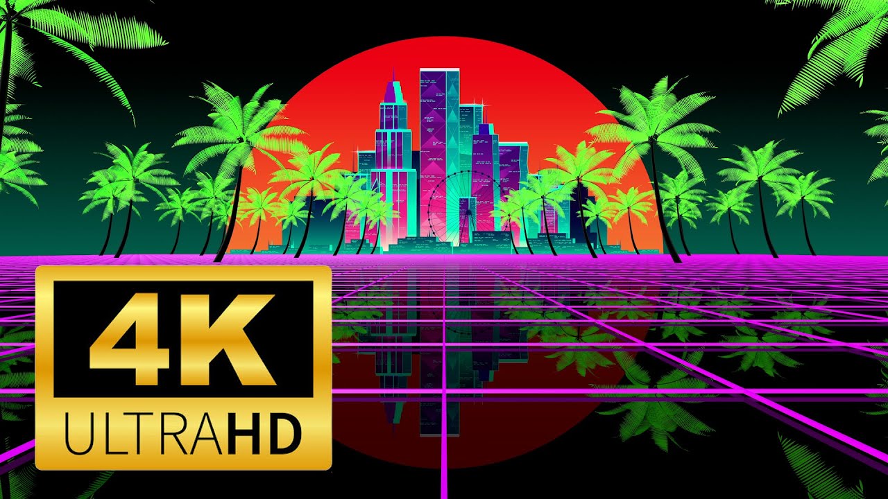 Free 4K Neon 80s Palms Retro Background Video #sunset #retro #80s #90s #vintage #palms #background
